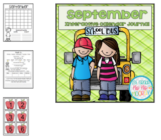 1st Grade Hip Hip Hooray!: September Calendar...Interactive Journal