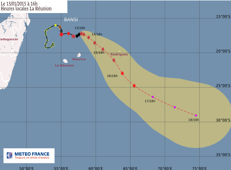 Cyclone tropical intense Bansi: Le point à 16h00 | Météo intense