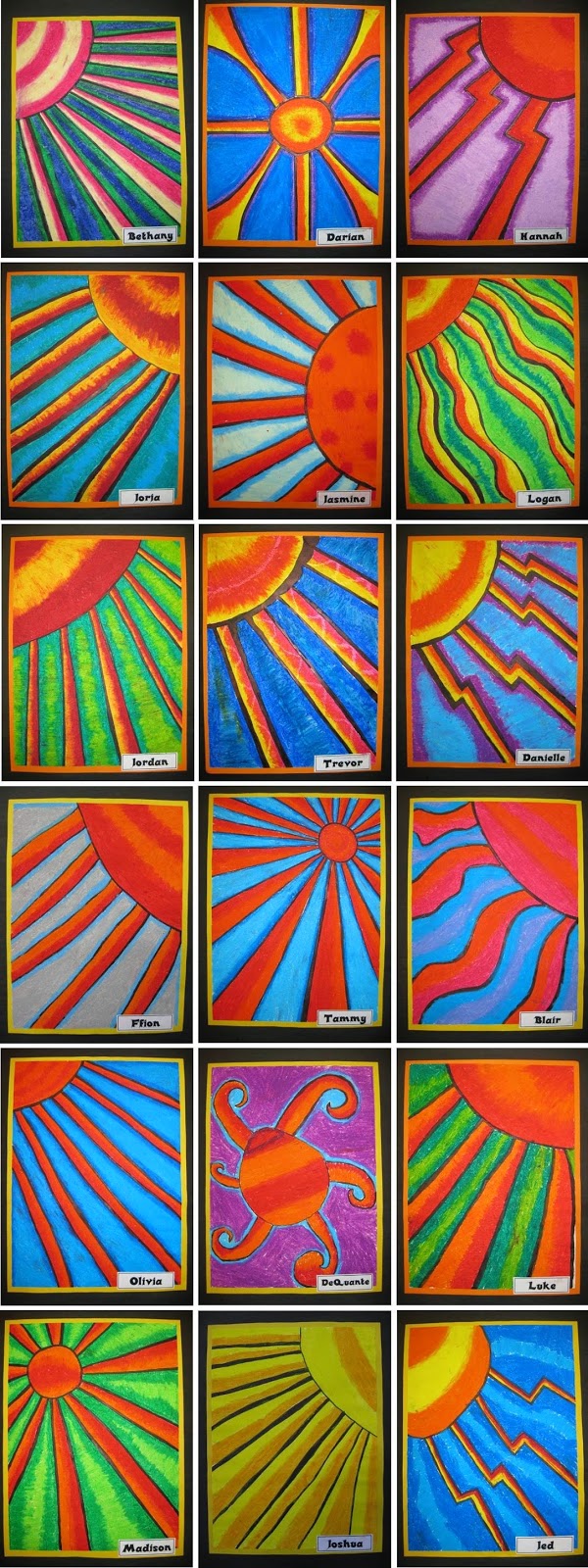 Room 8 - Halcombe School: Sunshine Art