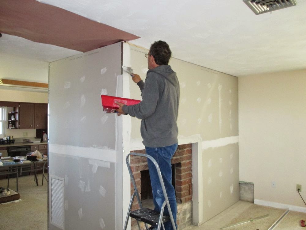 Mike and Lisa's World: Spackling and Starting The Kitchen Tear Out