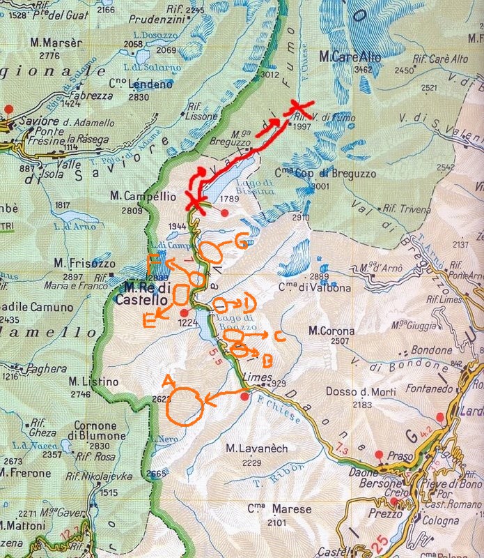 Daone boulder: Mappa Daone