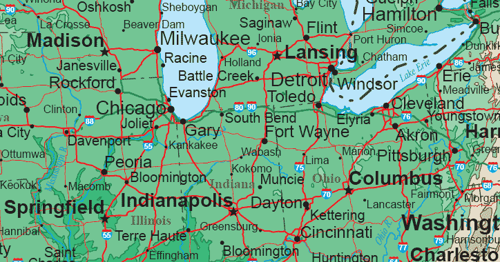 Midwest Map Regional City | Maps of the United States