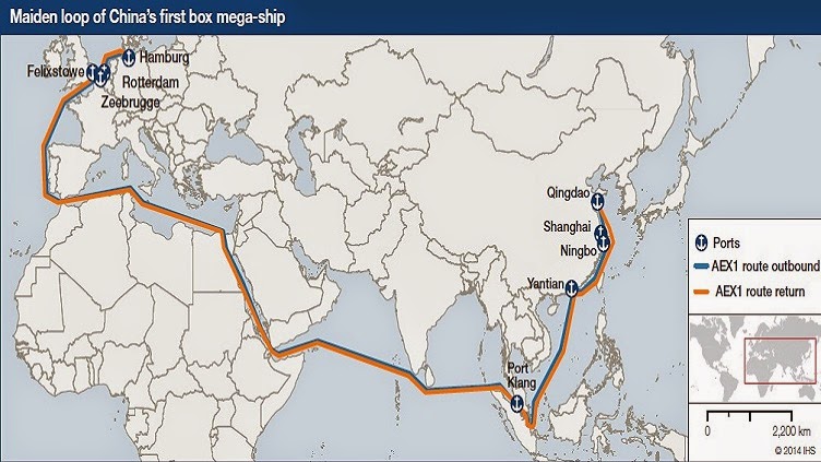 Felixstowe Dockers: INFOGRAPHIC: Mega-box ship CSCL Globe's maiden journey