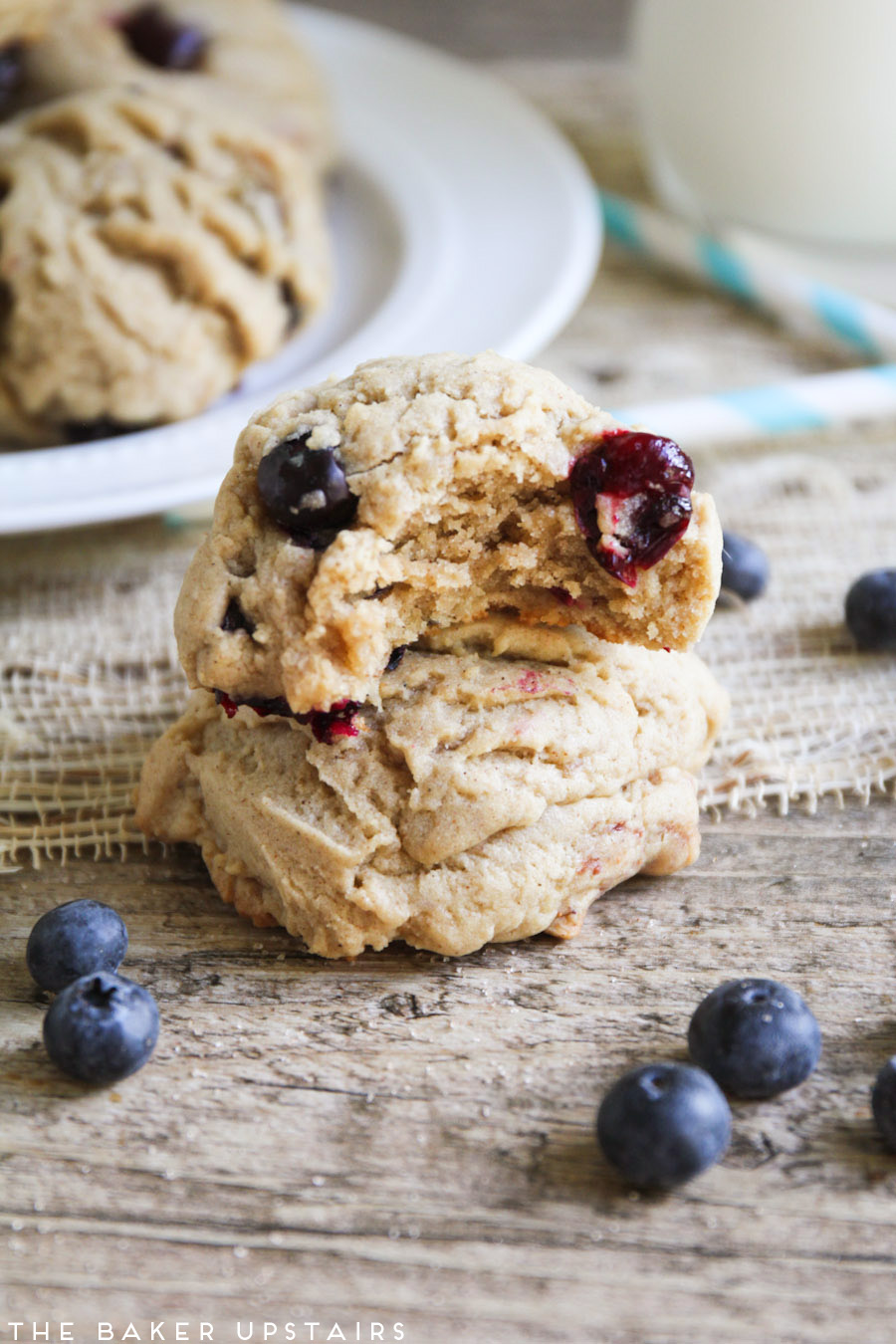 Blueberry Brown Sugar Cookies - The Baker Upstairs