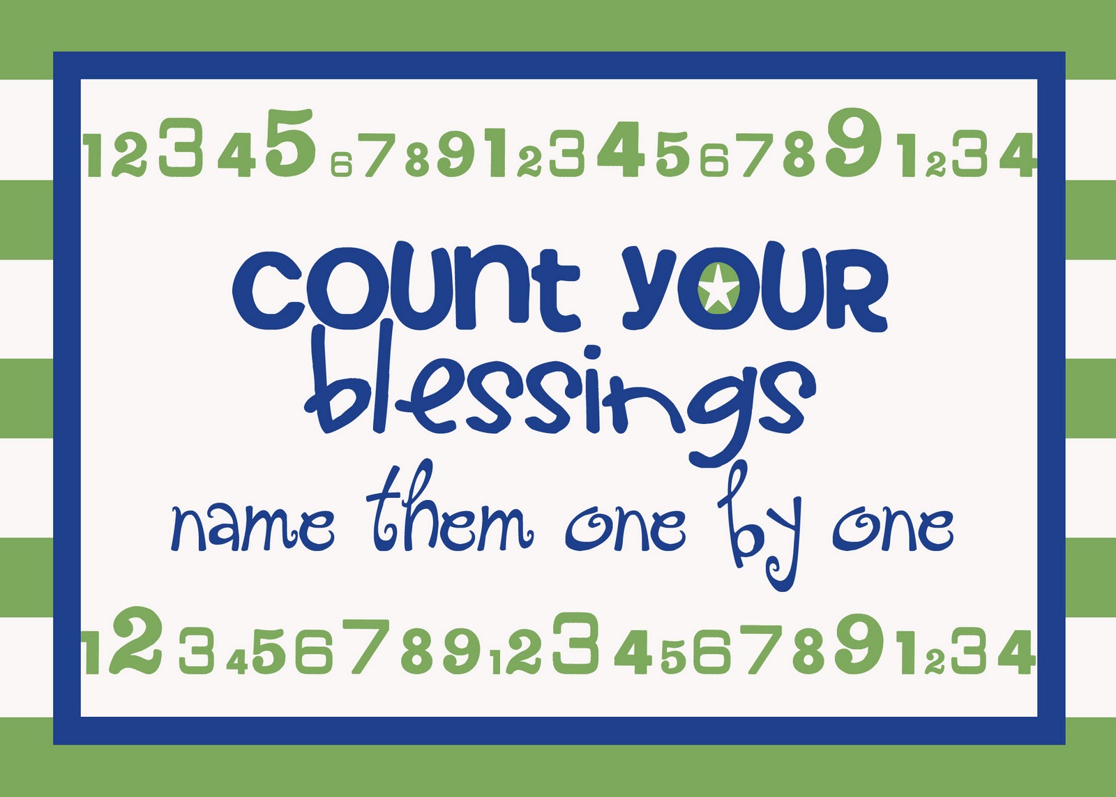 It's the metaphor speaking.: Count your blessings..with a calculator!