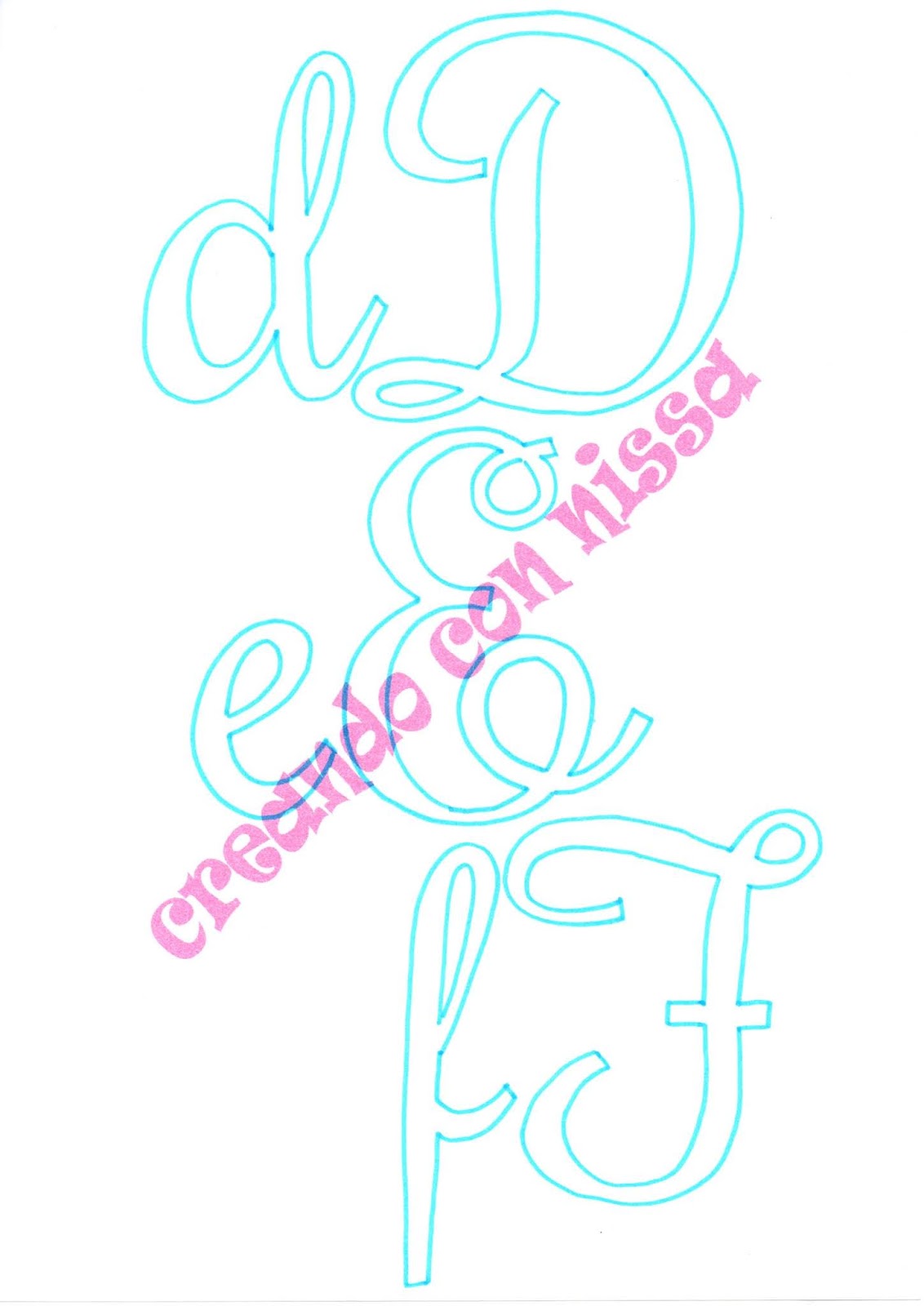 creando con nissa: moldes de letras cursivas