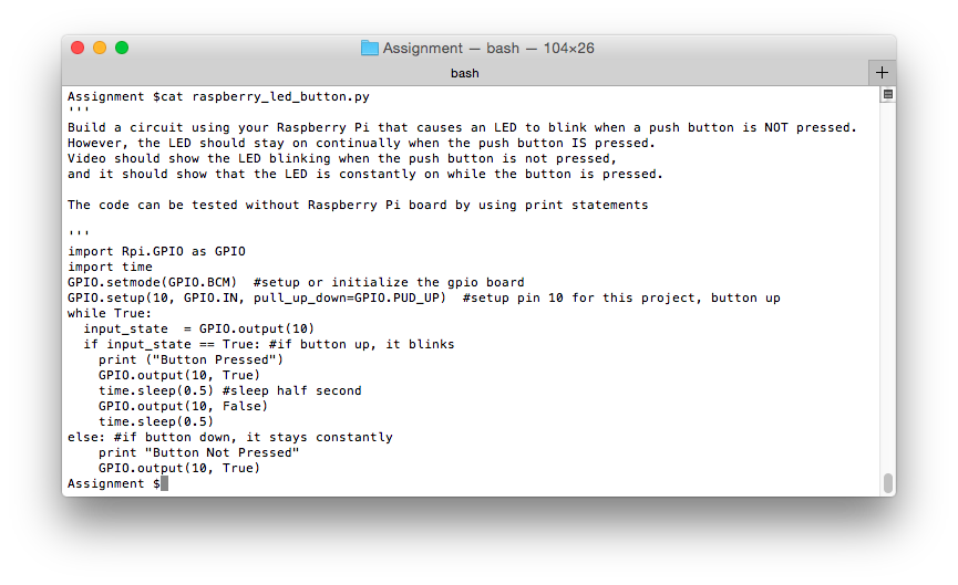 Python: Python: Raspberry Pi: Adding Button to control LED blinking
