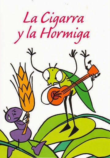 Cuentos infantiles: La cigarra y la hormiga. Fábula ilustrada a color ...