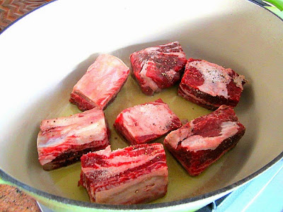 Barolo Braised Short Ribs on Polenta