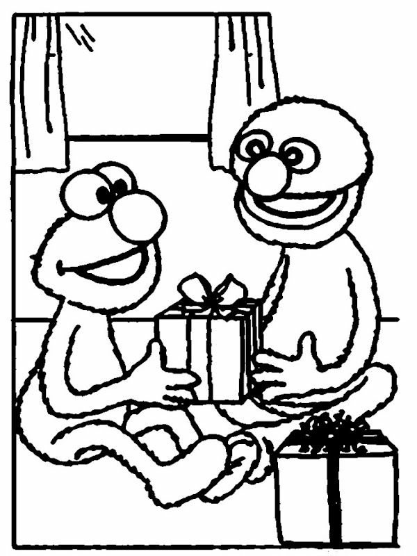 Elmo Christmas Coloring Pages