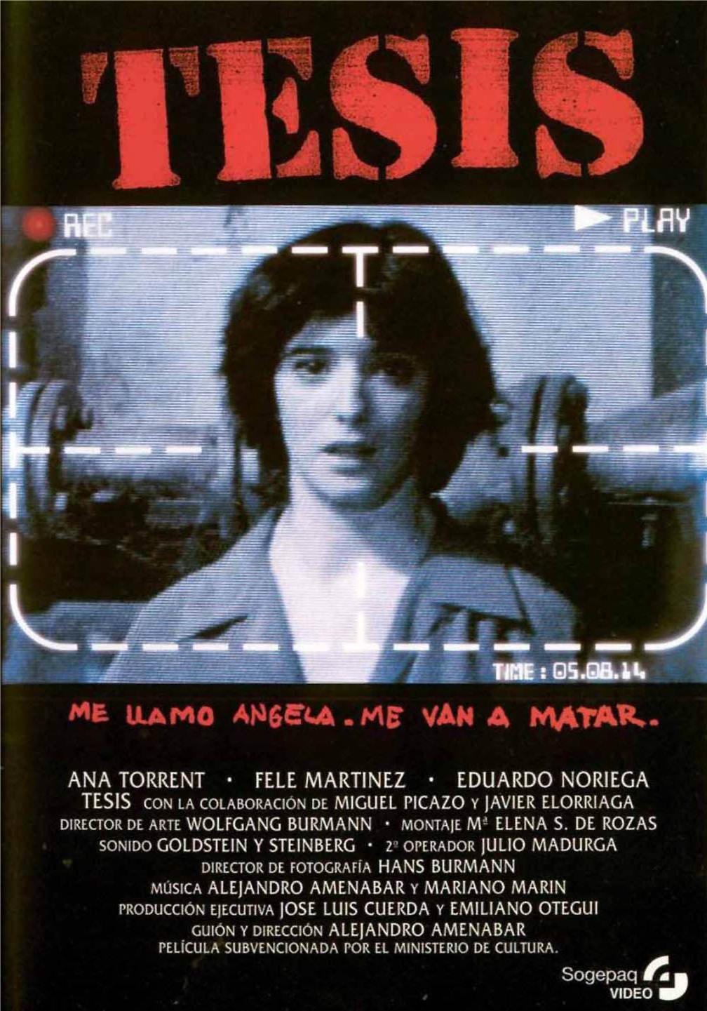 Cine español SPN422: Tesis de Alejandro Amenábar (1996)