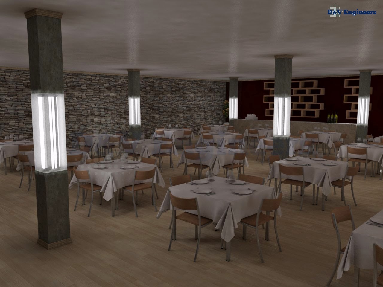 D&V Engineers: Vicenç. Render Restaurante