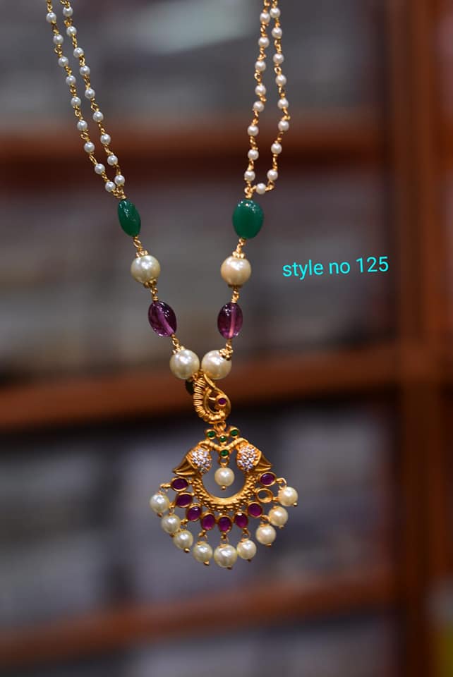 Buy Latest Model Pearl Mala Set With Pendants