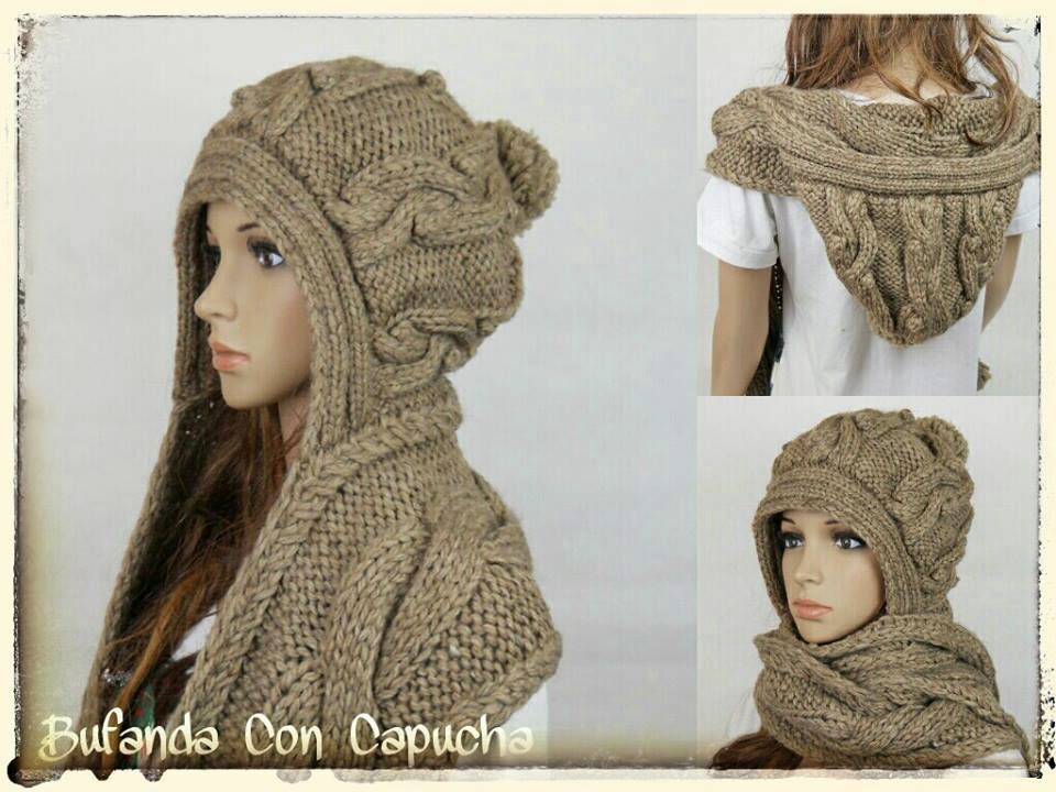 Karla Artesanatos: Cachecol com Capuz