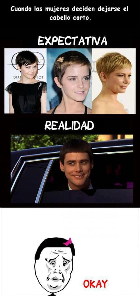 Cuando ellas deciden dejarse el pelo corto | La mansion de los Memes ...