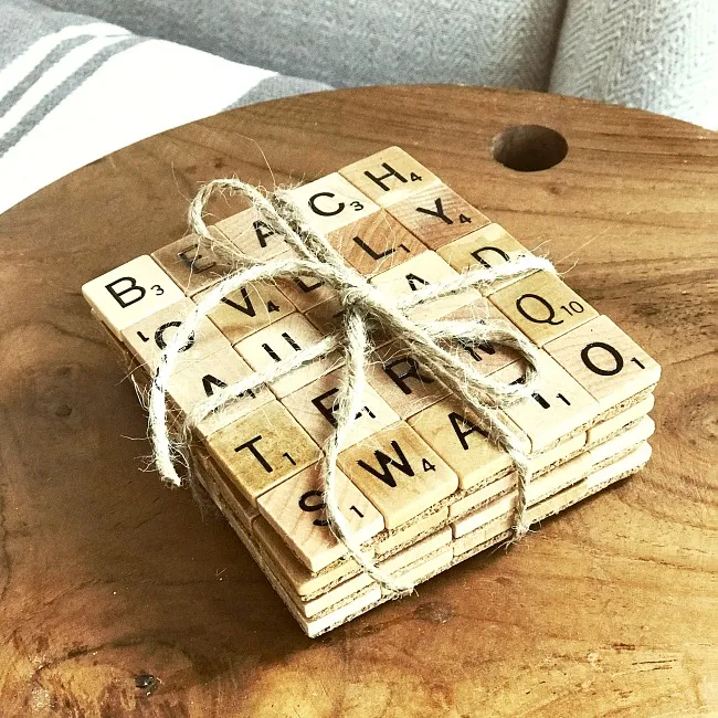 Easy DIY Scrabble Drink Coasters