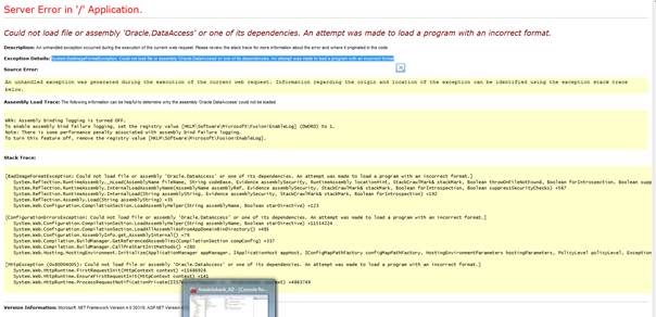 Could Not Load File Or Assembly Oracle Dataaccess Or One Of Its