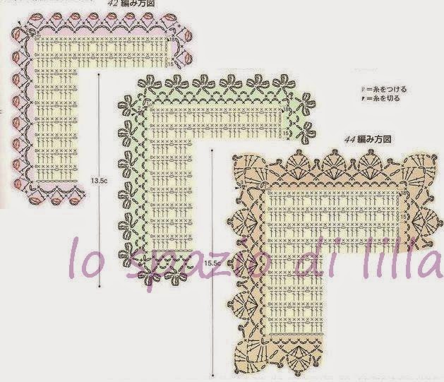 lo spazio di lilla: Schemi di bordi crochet con angoli, utili per ...