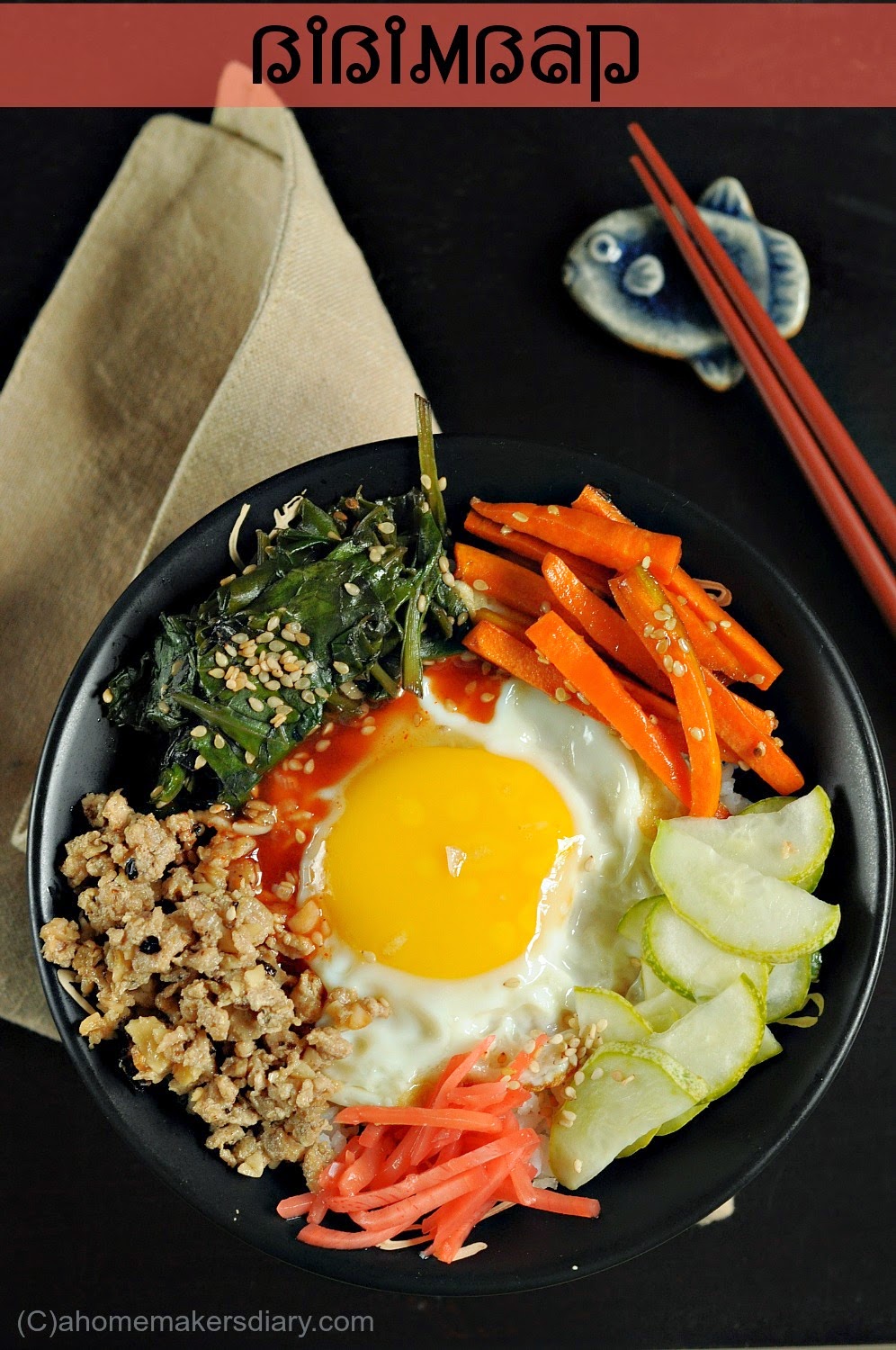 Bibimbap: Korean Rice bowl. The ultimate TV Dinner - A Homemaker's Diary
