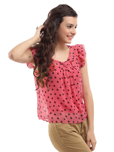 online shopping for fashion clothes: DressBerry Women Pink Top At ...