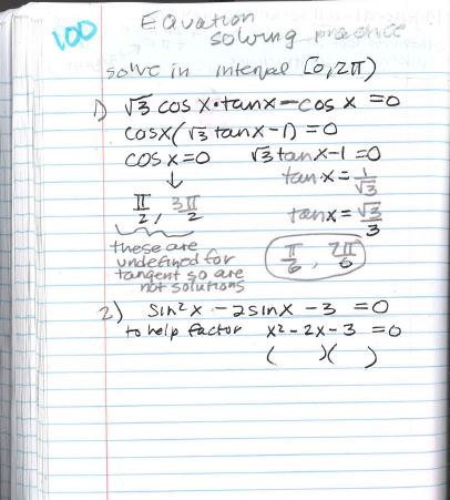 Beautiful Math: Solving Trig Equations part one revisited