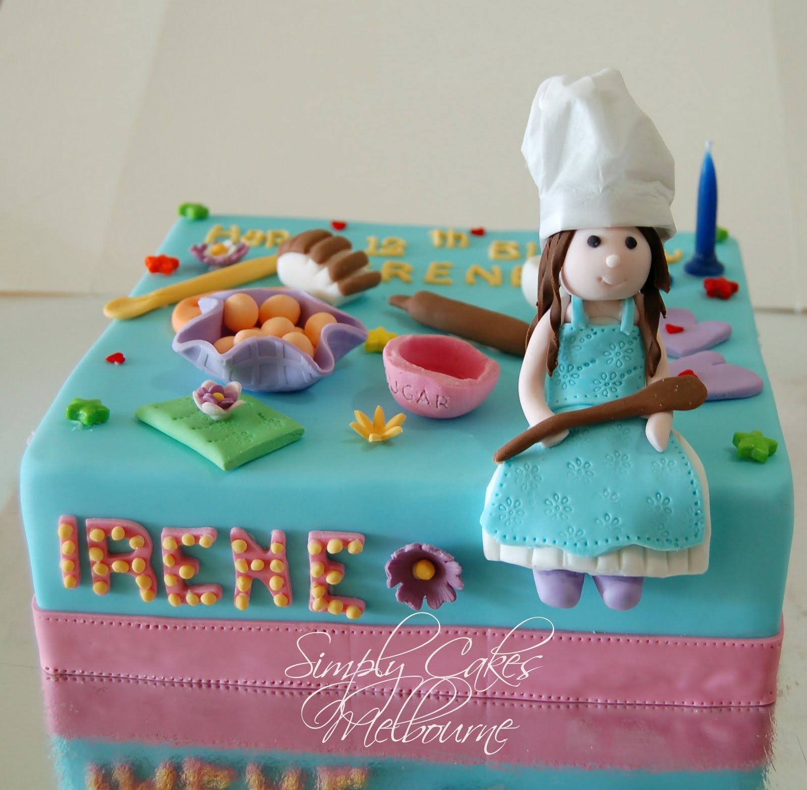 Simply Cakes Melbourne: Baking themed cake for Irene
