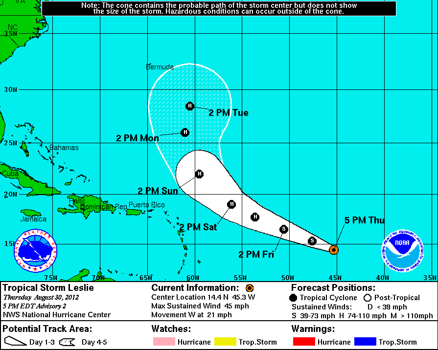 Hurricane Watch: At 8 p.m.: Isaac is history; Hurricane Kirk, TS Leslie ...
