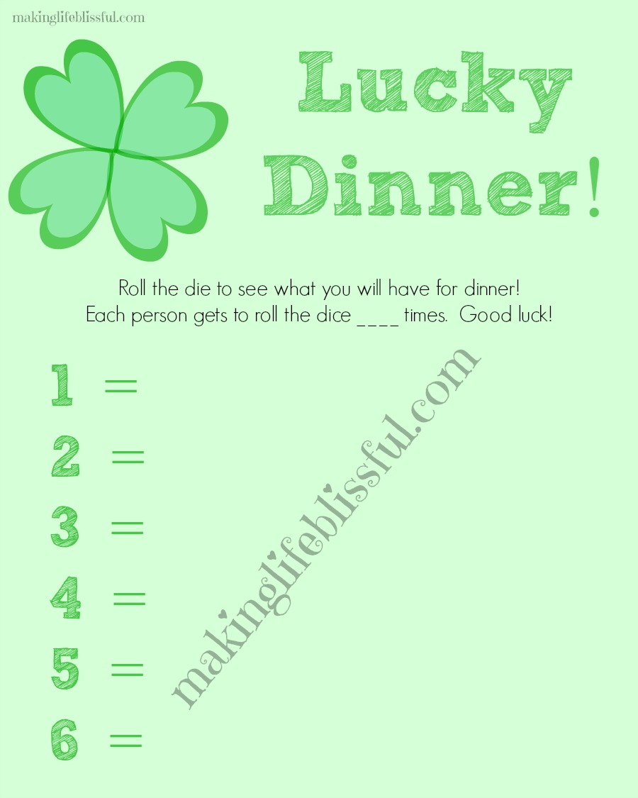 Good Luck Dinner for St. Patrick's Day | Making Life Blissful