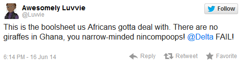 Delta Airlines apologizes for tweet depicting Ghana with a Giraffe