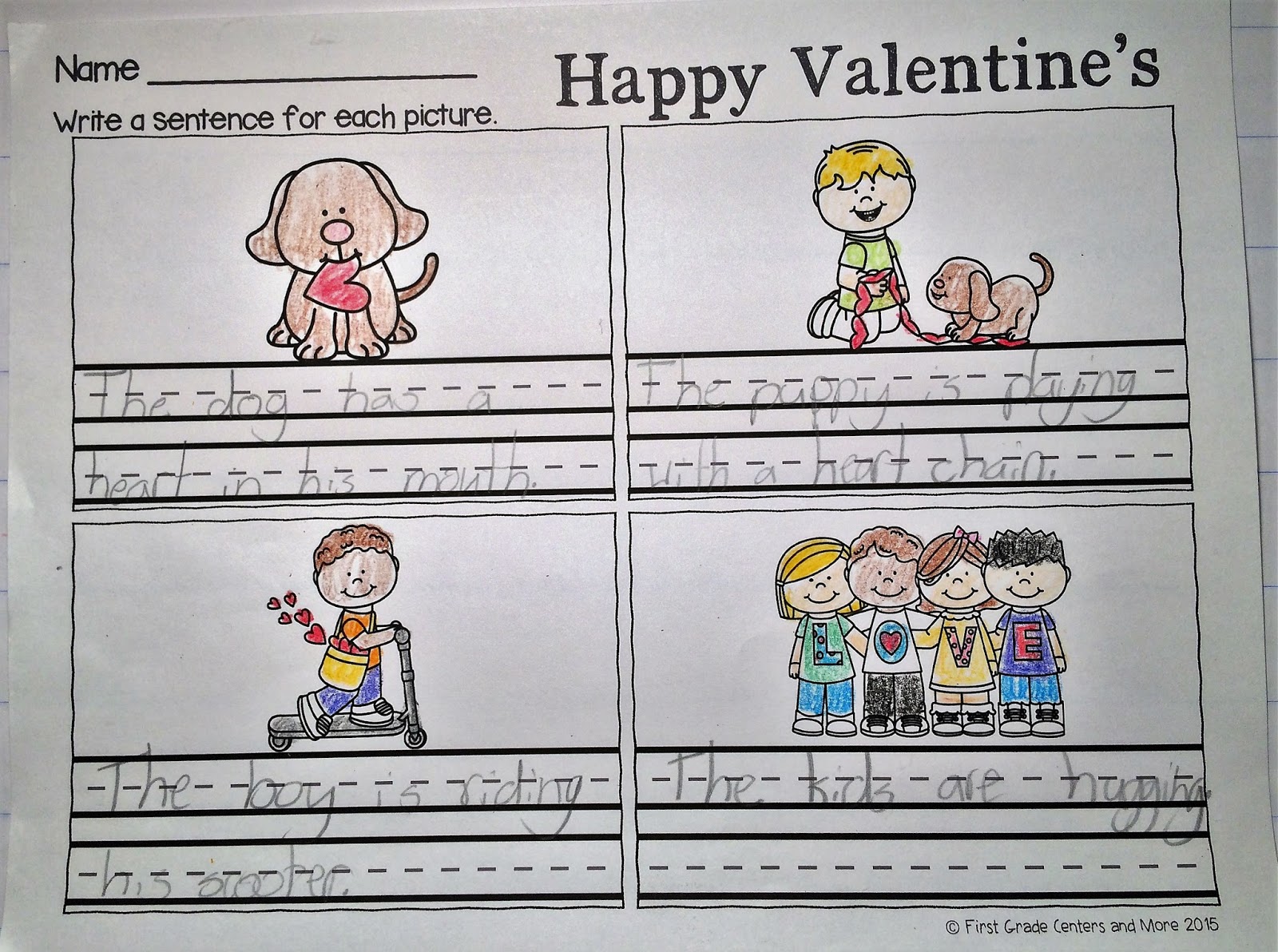 February Writing Freebie - First Grade Centers and More