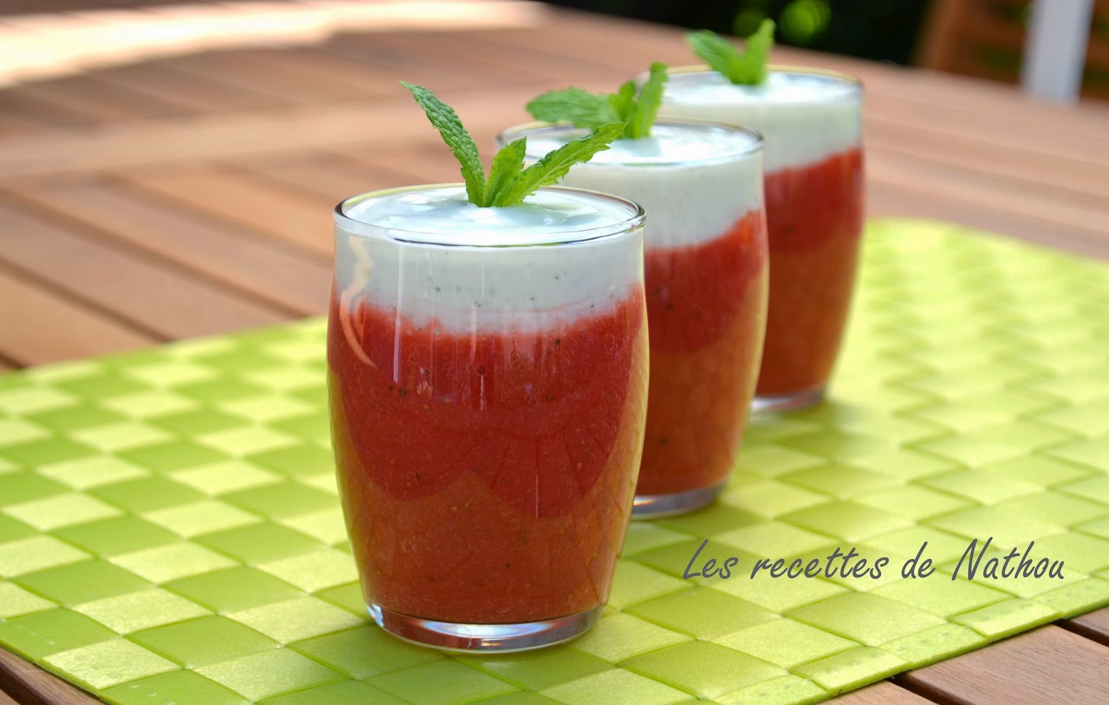Ma cuisine au fil de mes idées...: Soupe de fraises et yaourt à la menthe