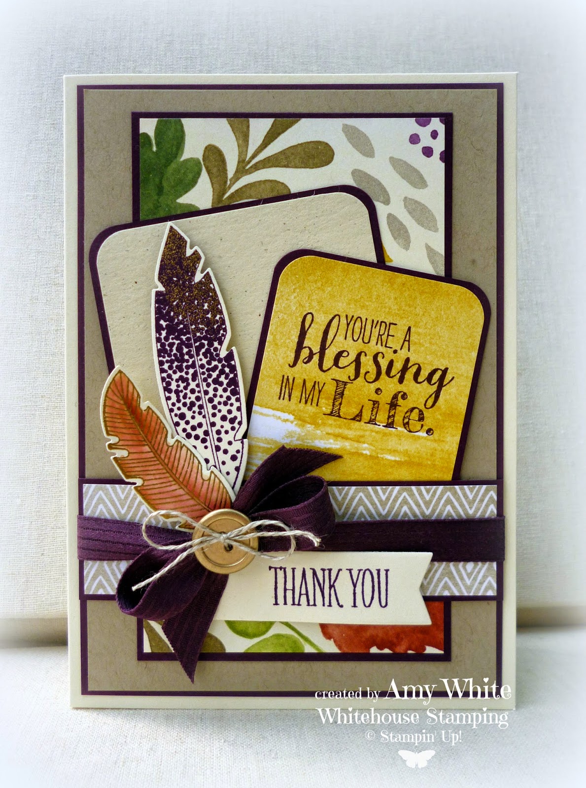 White House Stamping: Feathery Blessings...