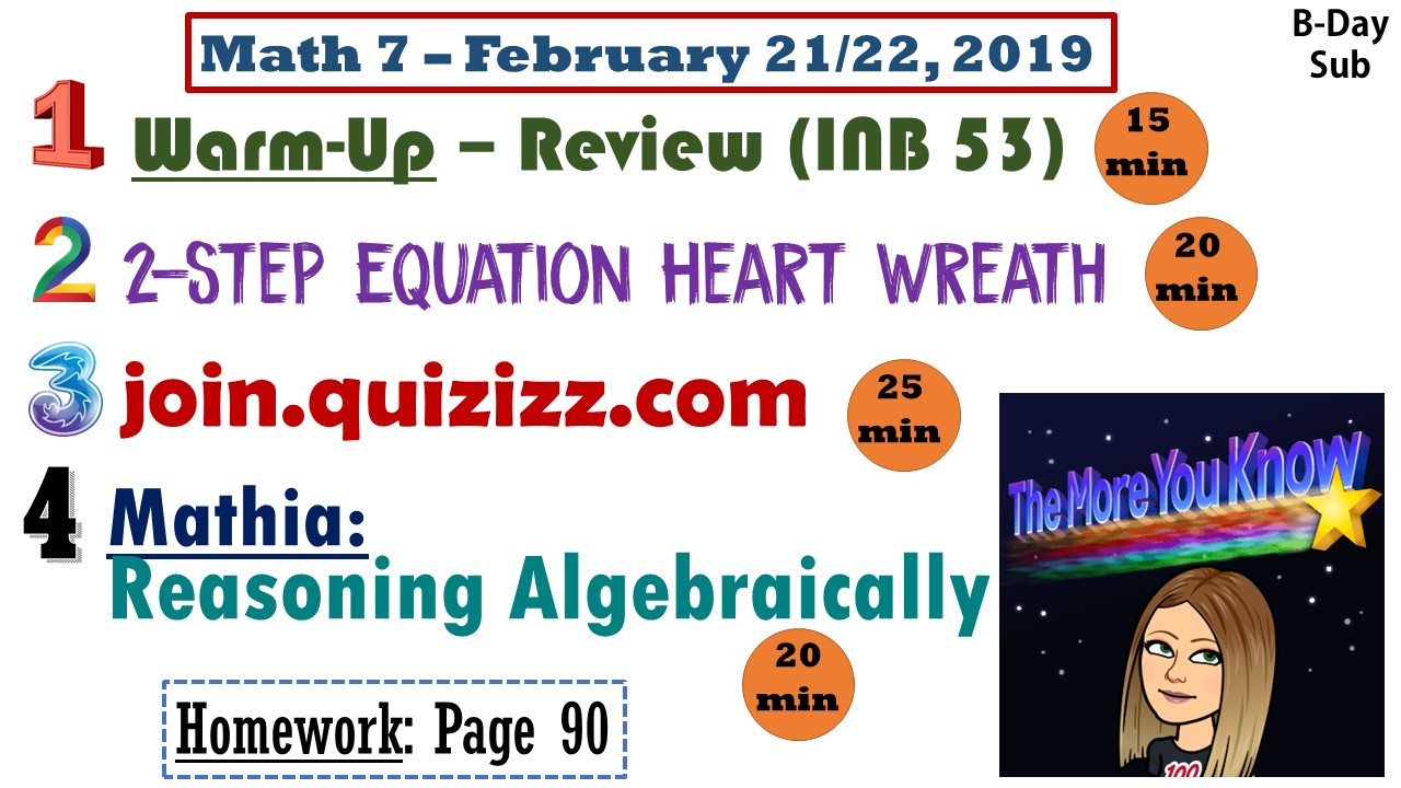 Math with Mrs. Mandel: Math 7 - February 21/22