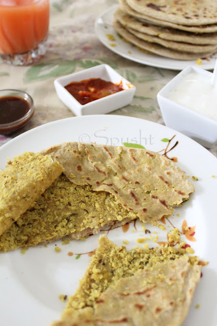 Spusht: Moong Dal Paratha (Indian Flatbread with Split Green Gram Stuffing)