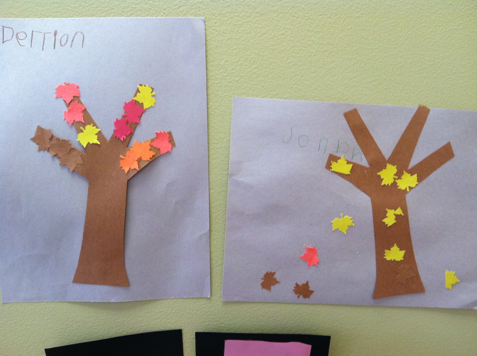 Crazy About Montessori: Paper Punching Fall Trees