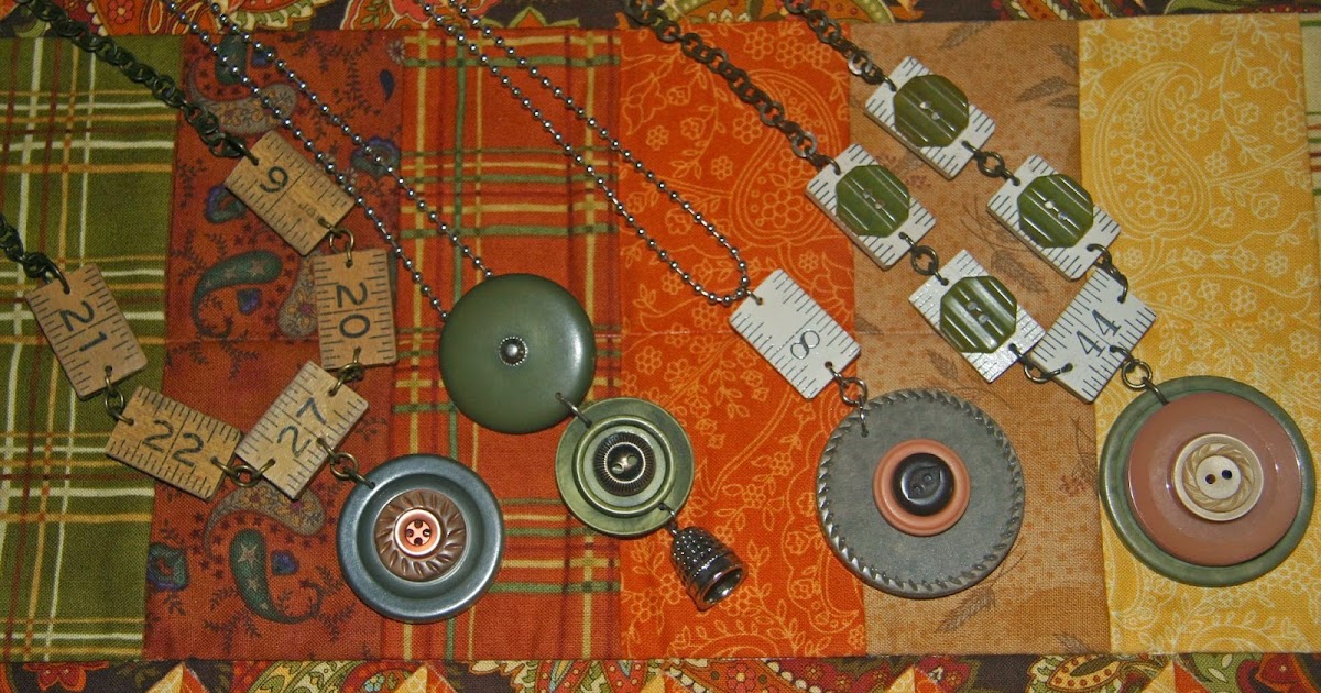 Quilting With Thistle Thicket Studio: Upcycle: Button & Ruler Jewelry