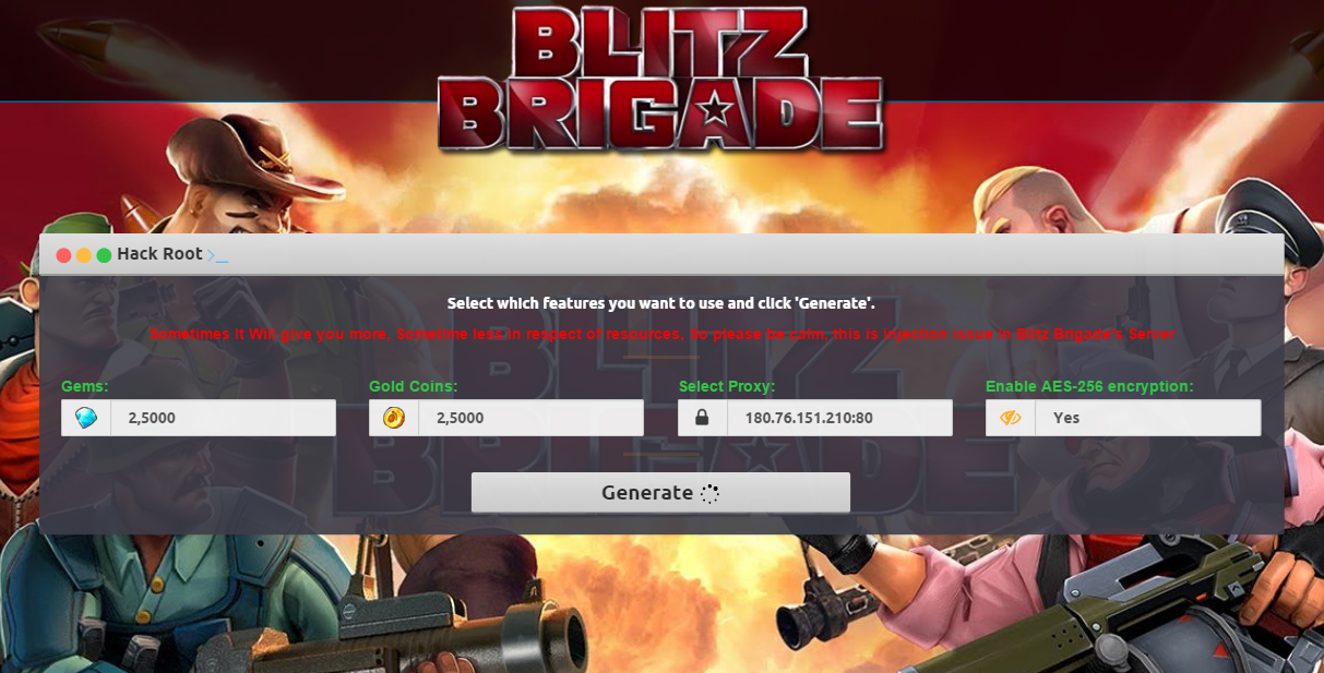 this is the first working blitz brigade hack