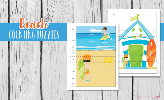 Beach Counting Puzzles | Totschooling - Toddler, Preschool ...