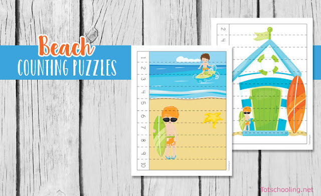 Beach Counting Puzzles | Totschooling - Toddler, Preschool ...