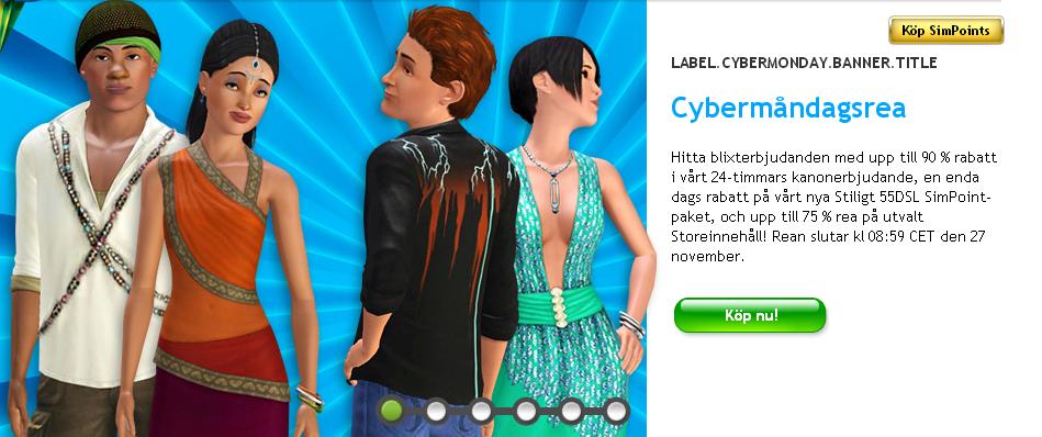 Allt Om Sims: Cybermåndagsrea i The Sims 3 Store