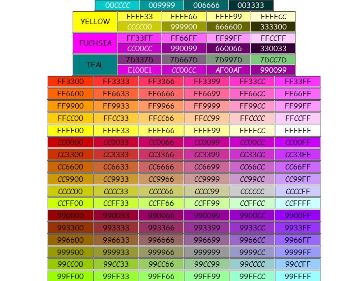 Tabla De Colores Hexadecimales Tabla De Colores Colores Images | Images ...
