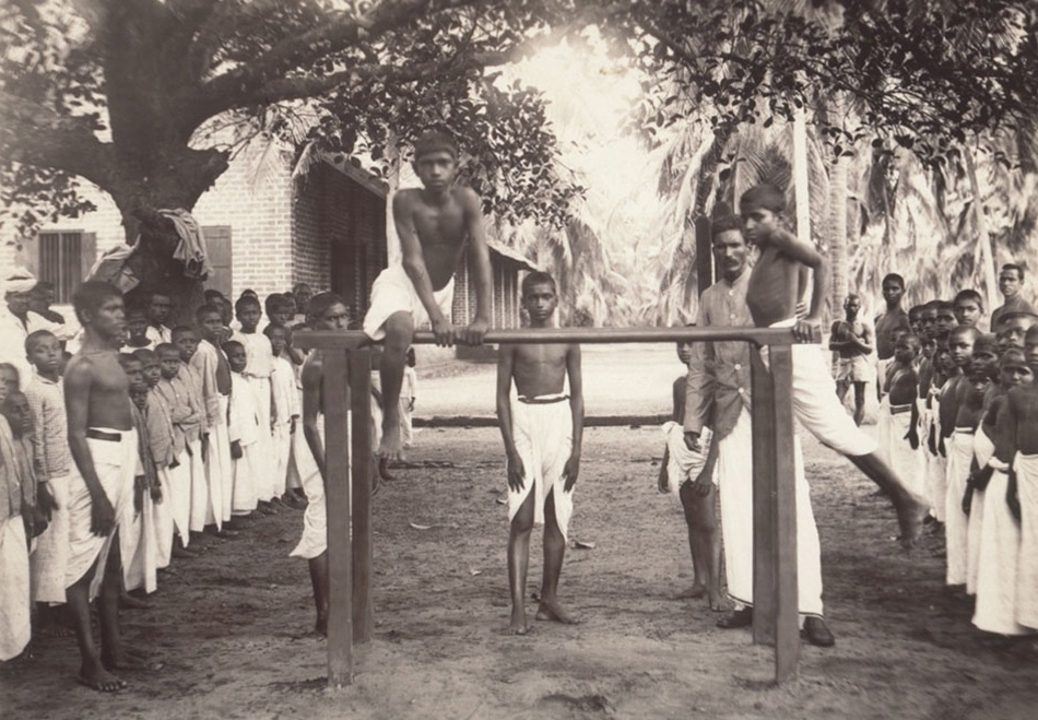 Boys Learning Martial Art (Gusthi and Kalari) - Kerala 1905 - Old ...