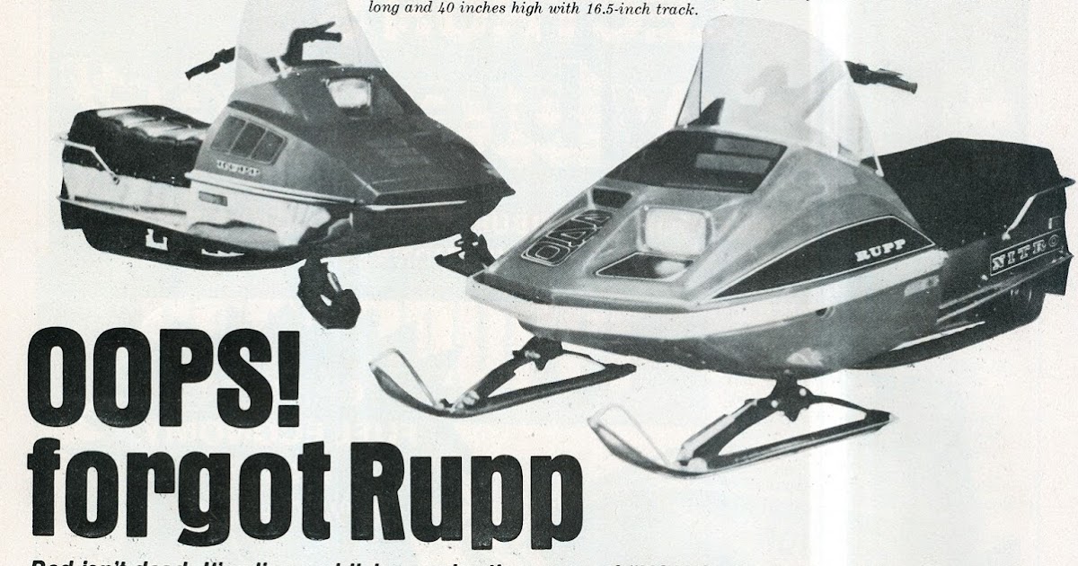 CLASSIC SNOWMOBILES OF THE PAST: NOV/1977 RUPP SNOWMOBILE PRESS RELEASE