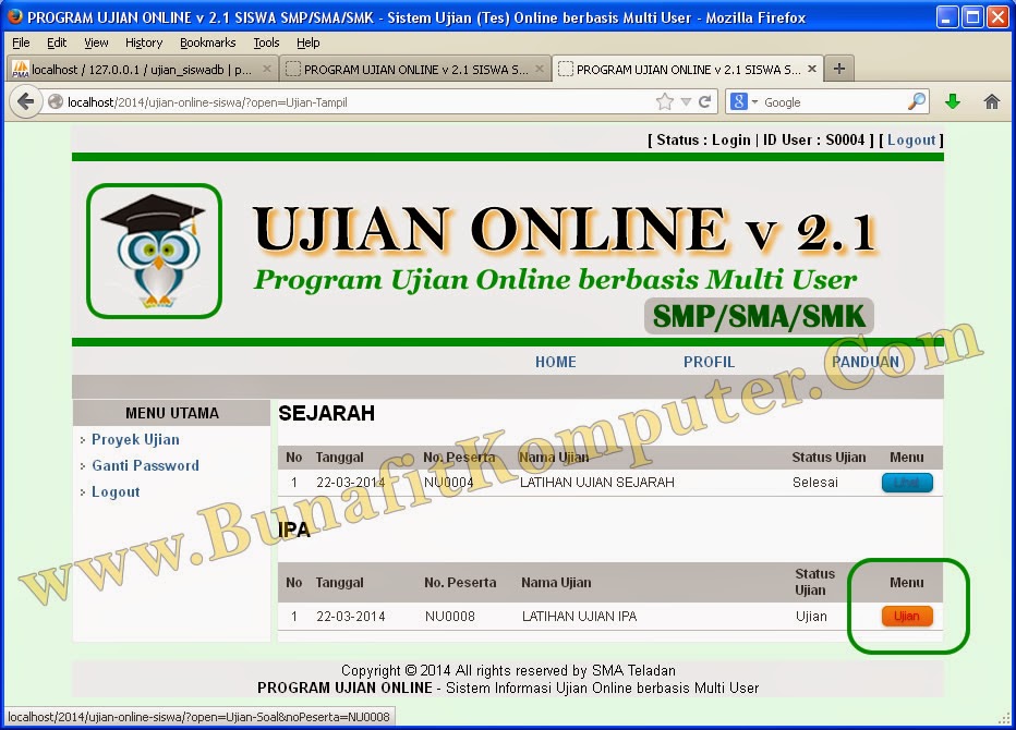 Program Aplikasi Ujian Online Contoh Program Ujian Online Berbasis Web Dengan Php Mysql