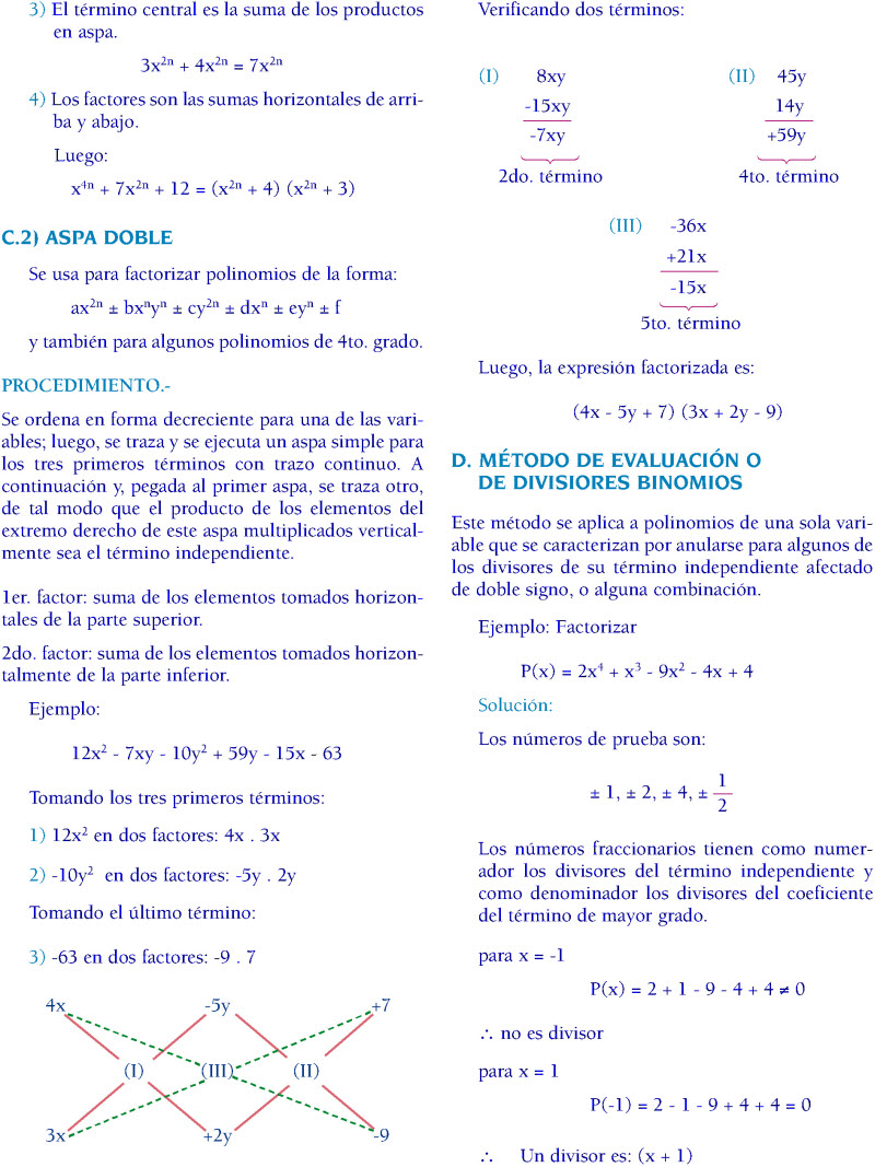Formulario de ÁLGEBRA BÁSICA SECUNDARIA Y PREUNIVERSITARIA matemáticas ...
