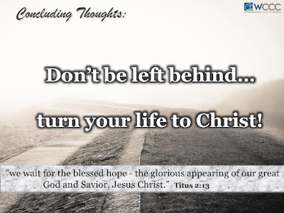 Pastor Ramil Carmen's Blogs: Don´t Be Left Behind