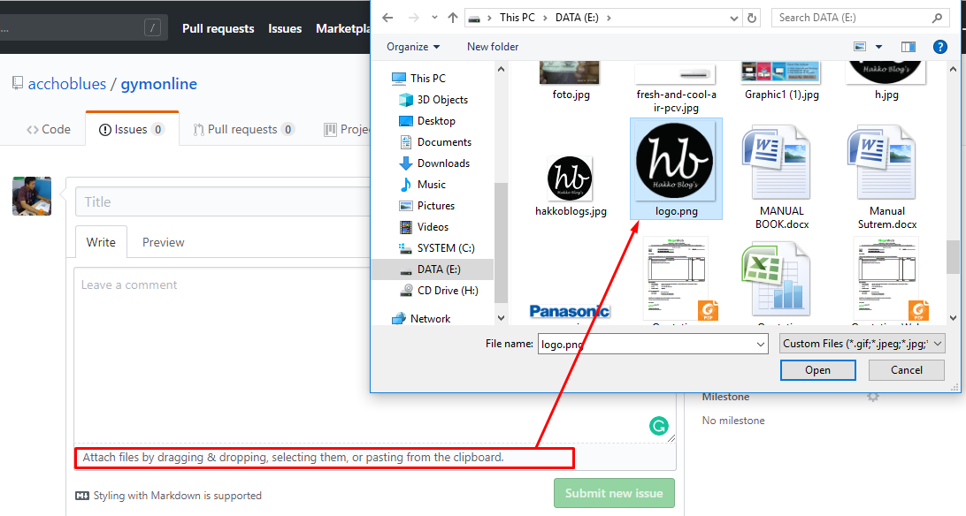 Menampilkan image di readme.md github - Hakko Blog's