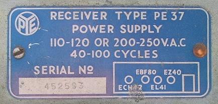 Cape Radio: Pye PE 37 - c 1951