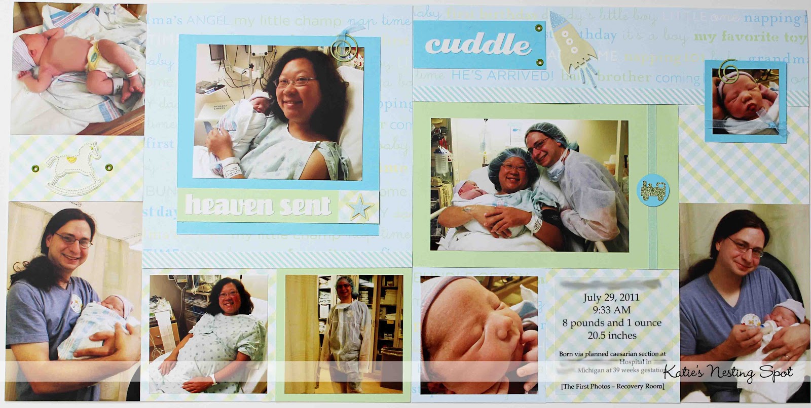 Katie's Nesting Spot: Newborn Scrapbook Pages: At the Hospital
