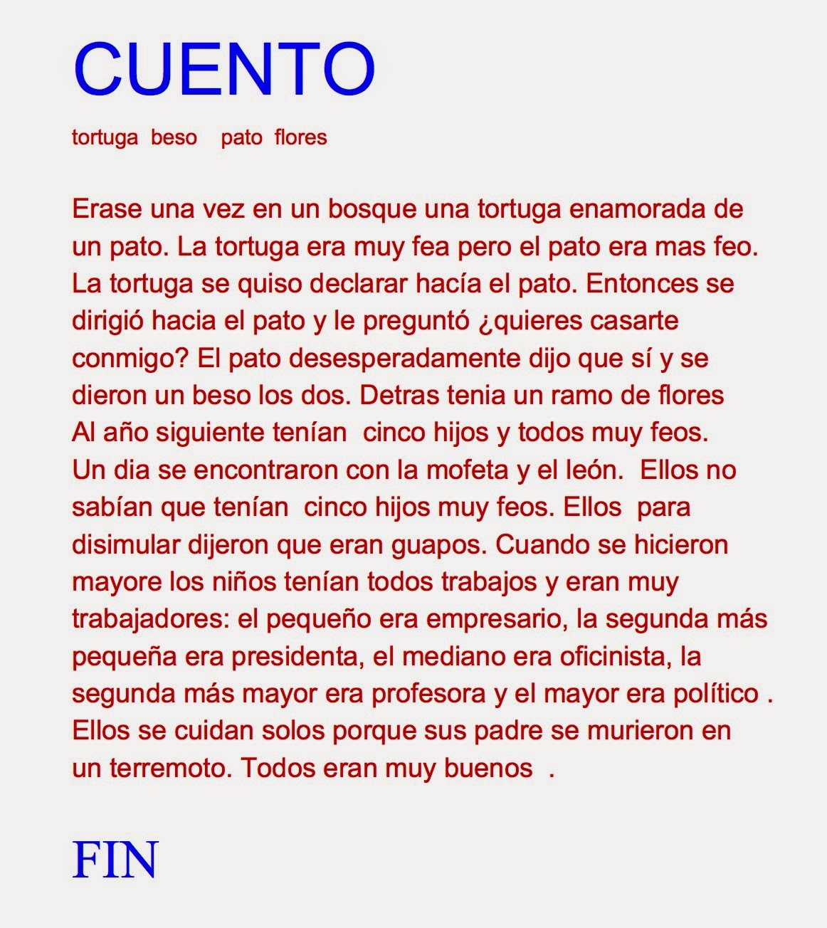 APOYO LENGUA-SOCIALES BENJAMÍN: CUENTOS INVENTADOS